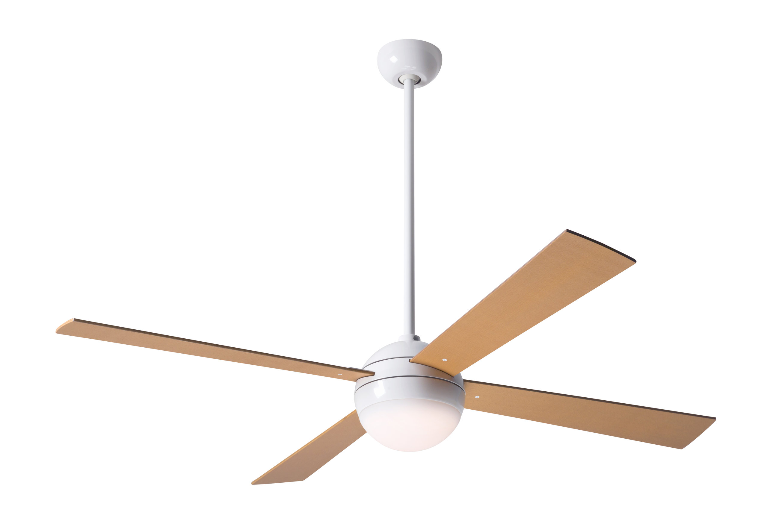 Ball 20W LED Fan, Gloss White, 42" Maple Blades, 52" Blades ...