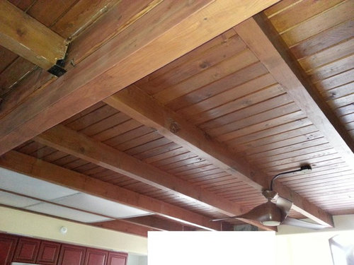 Need kitchen lighting for 1960s wood ceiling | Houzz Forum