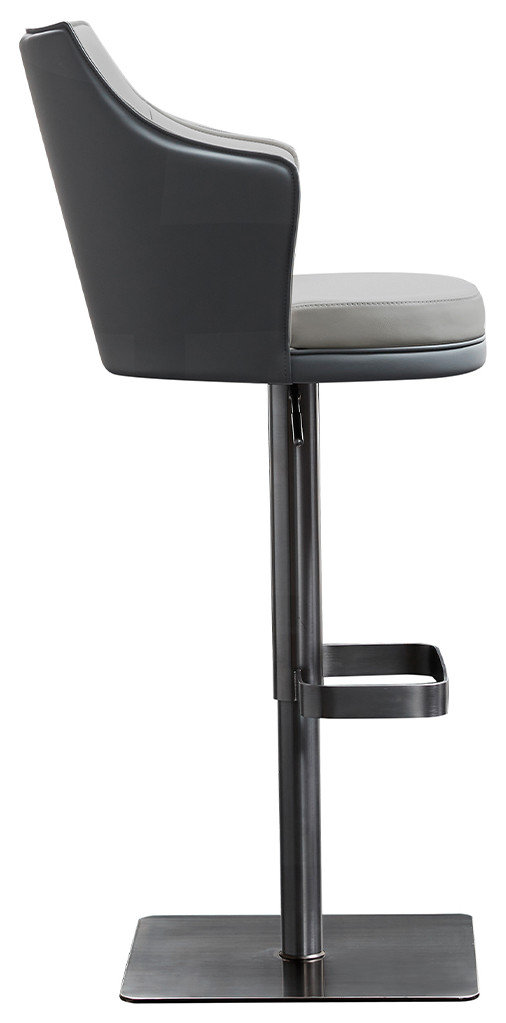 Baxter Barstool, Light Gray/Dark Gray - Transitional - Bar Stools And ...