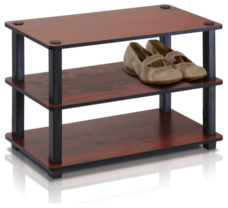 Turn-S-Tube 3-Tier Shoe Rack, Dark Cherry/Black - Contemporary - Office ...