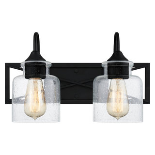 Bartley Two Light Bath, Matte Black - Transitional - Bathroom Vanity ...