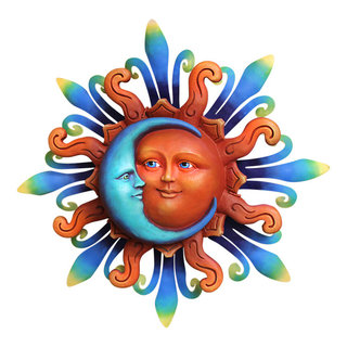Airbrushed Sun Face 21" - Contemporary - Outdoor Wall Art - by Tierra ...