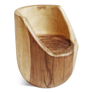 Monkey Pod Wood Scoop Seat - Rustic - Armchairs And Accent Chairs - by ...