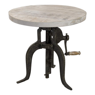 Adjustable Height Crank Table - Industrial - Side Tables And End Tables ...