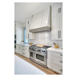48" Dual Fuel Range with Double Oven and Custom Range Hood - Farmhouse ...