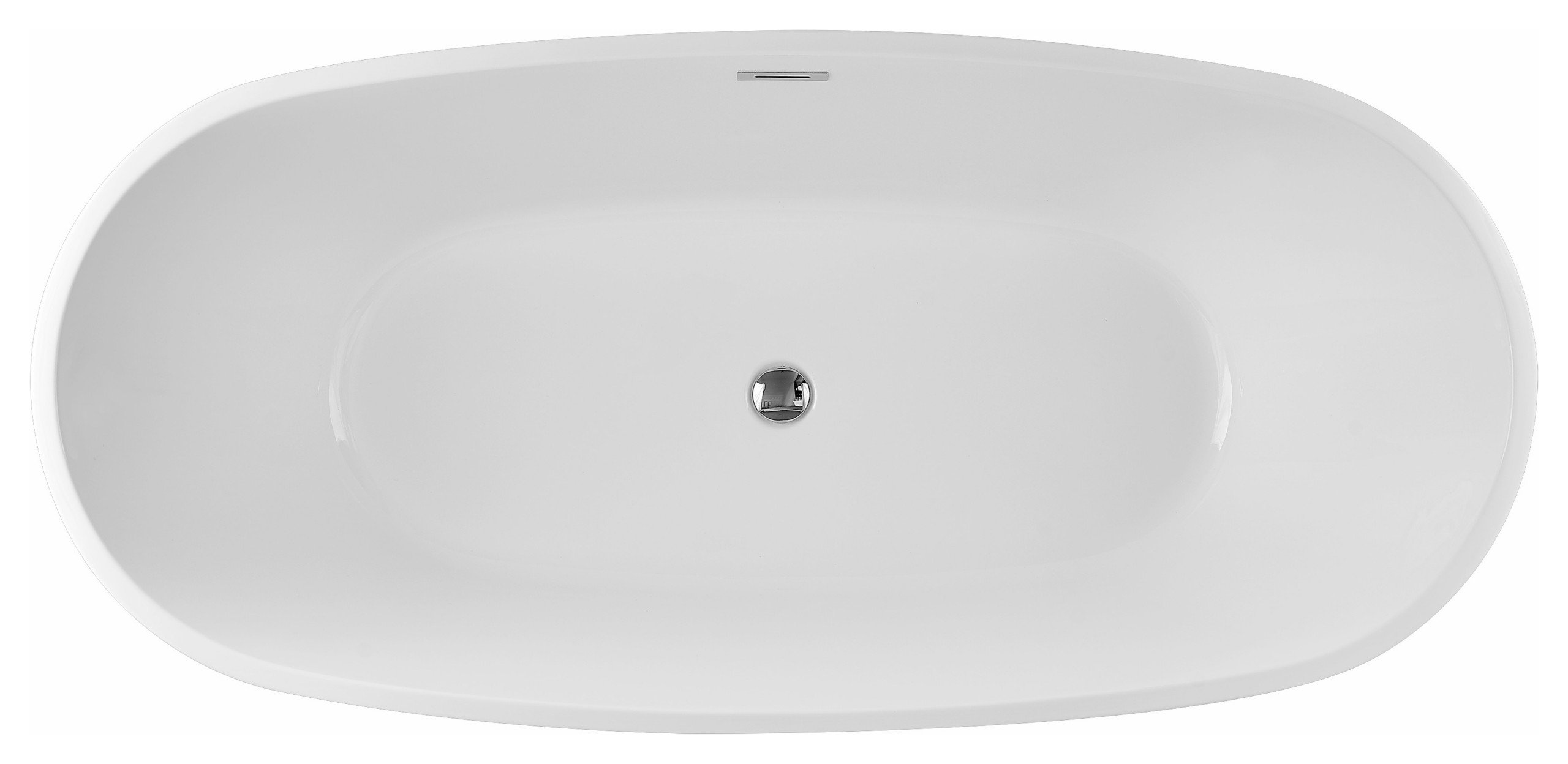 Freestanding Bathtub, Polished Chrome Slotted Overflow, Pop-Up Drain ...