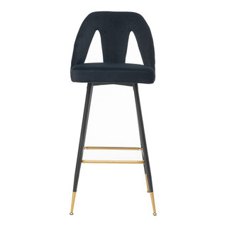 Modern Velvet Upholstered Connor Bar Stool Counter Stools, Set of 2 ...
