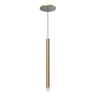 Elixir Pendant Light, Brushed Gold, 1"Dx14.75"H, 1"Dx14.75"H - Modern ...