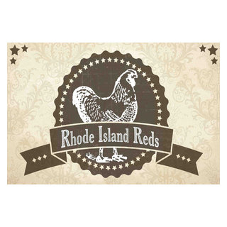 "Rhode Island Reds 2" Painting Print on Canvas, 24"x16" - Farmhouse ...