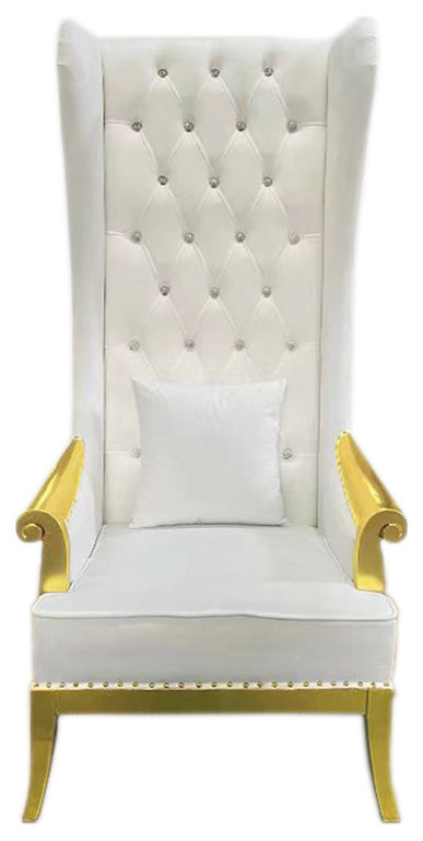 Infinity White Tufted Throne Chair - Contemporary - Armchairs And ...