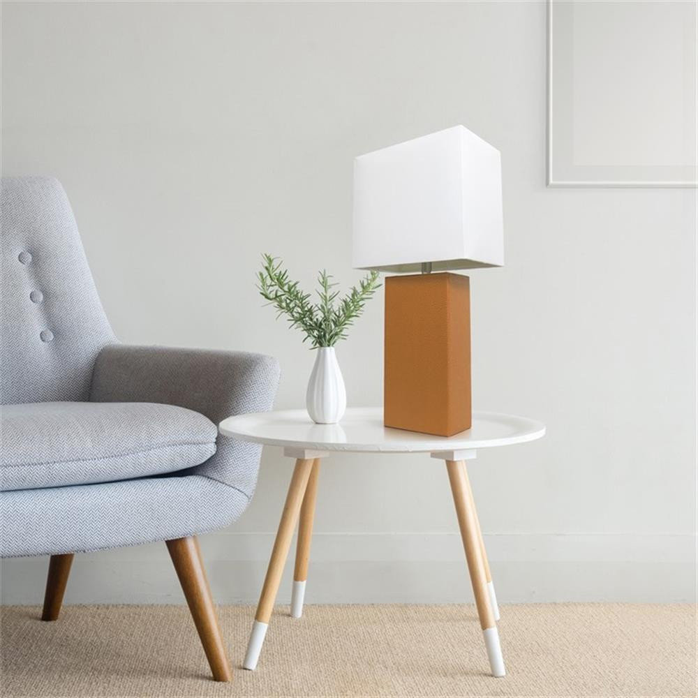 Lalia Home Lexington 21in Leather Base Table Lamp Tan - Contemporary ...