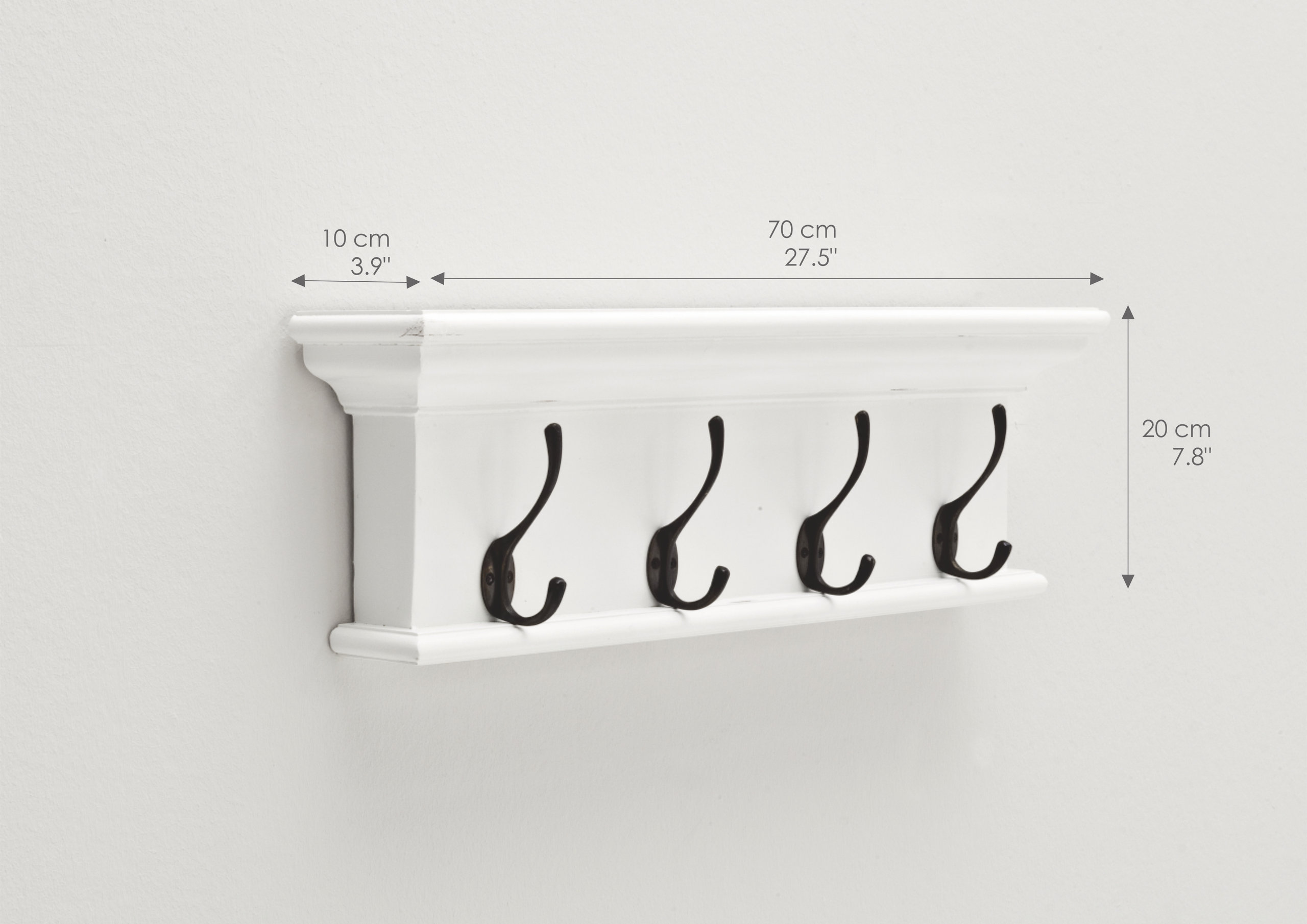 Halifax Four-Hook Coat Rack - Traditional - Wall Organizers - by ...