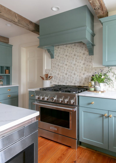 Kitchen of the Week: Blue-Green Cabinets With Rustic Wood Details