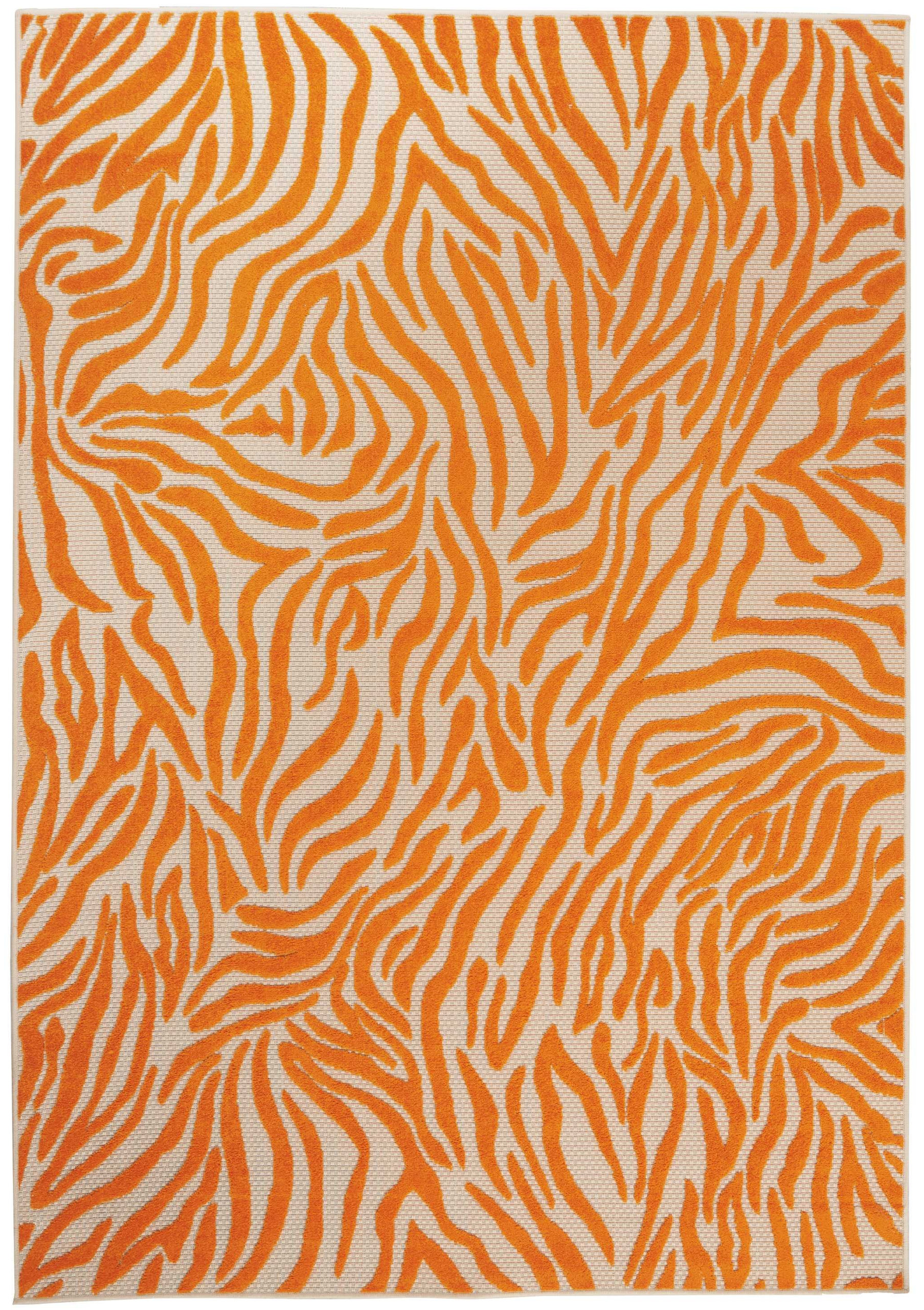 5??X 8??Orange Zebra Pattern Indoor Outdoor Area Rug, 5'3"x7'5 ...