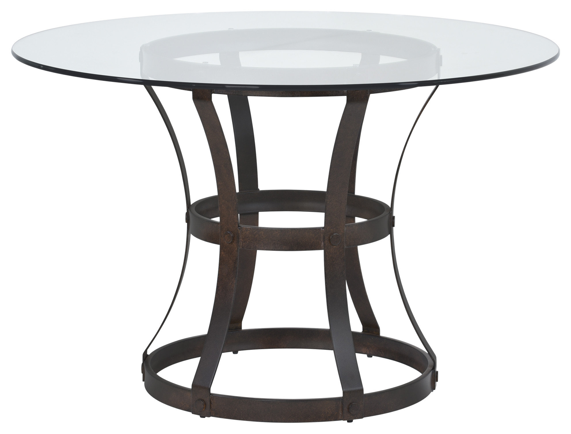 Vancouver Round Dining Table in Auburn Bay Finish and 48" Glass Top ...