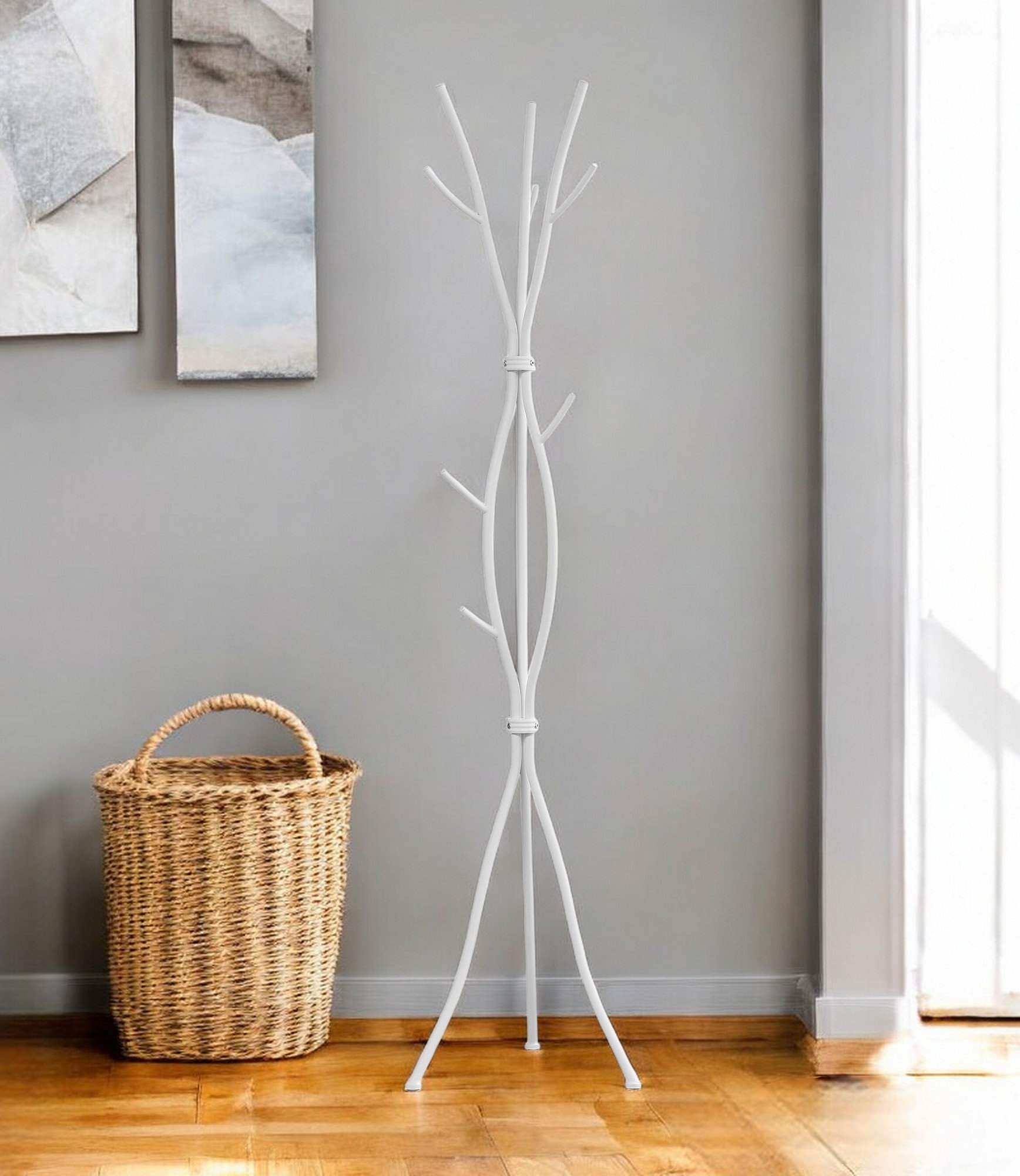 74" White Metal Modern Tree Branch Coat Rack - Contemporary - Coatracks ...