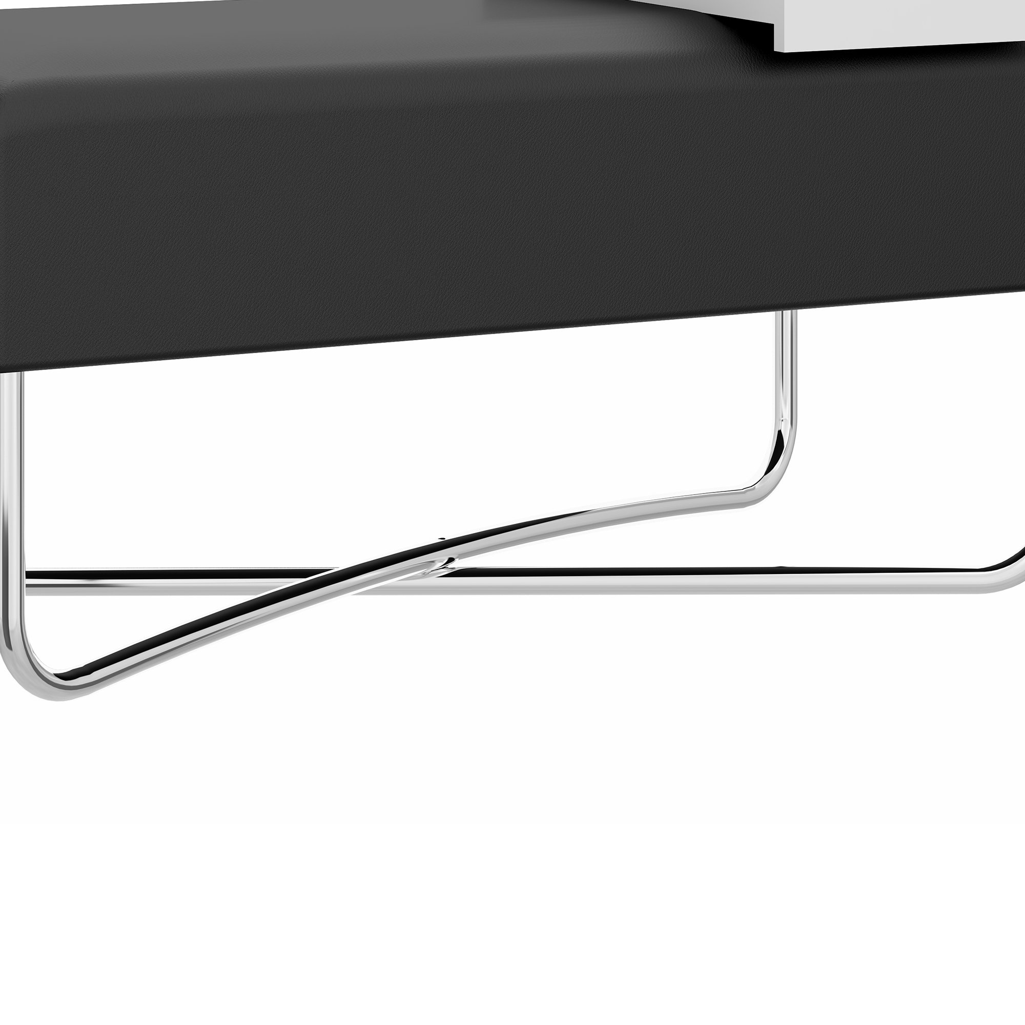 Benzara UPT-238279 Rectangular Seat and Inbuilt Wooden Tray, Black and ...