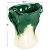 Embossed Stoneware Cabbage Shaped Wall Vase Planter, Green and White ...