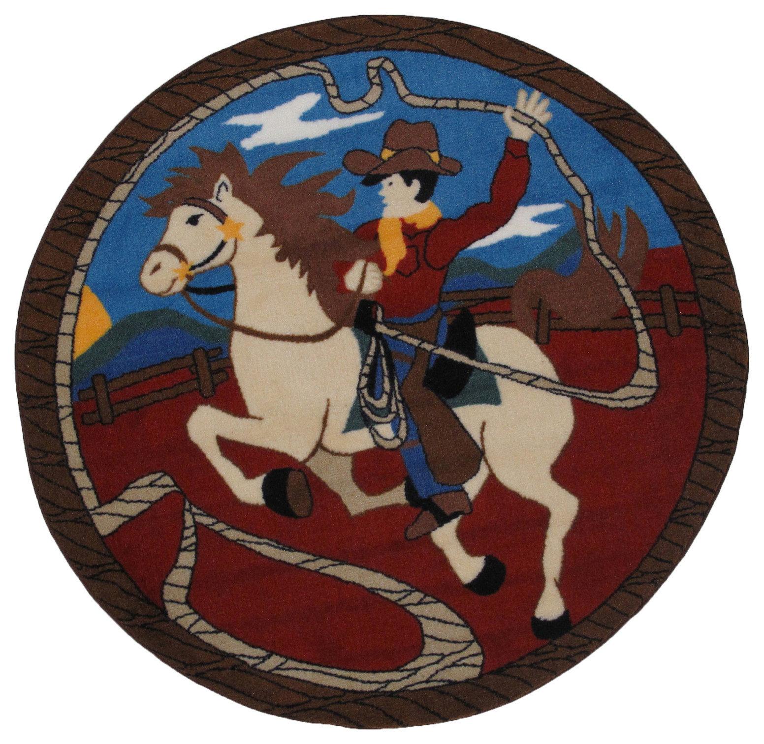 Fun Rugs Fun Time Shape Collection Lasso Area Rug, 39"x39 ...