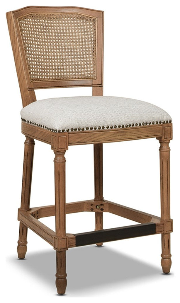 Triomphe Rattan Wicker Counter Bar Stool White Pepper Stain Resistant ...
