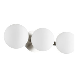 Quorum Transitional 3-Light Bathroom Vanity Light in Satin Nickel, 22. ...