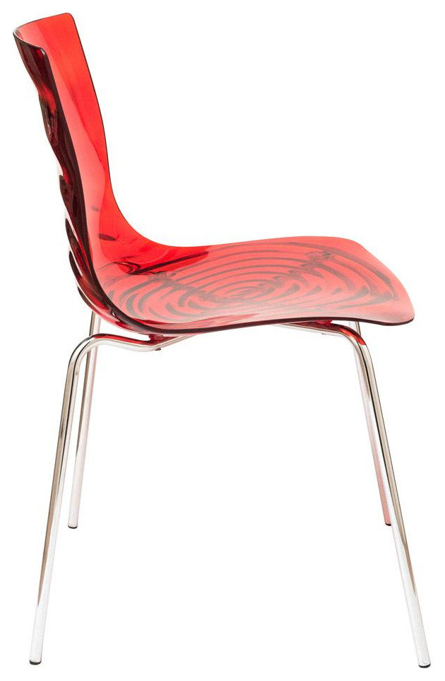 Leisuremod Astor Water Ripple Design Dining Chair Ac20Tr - Midcentury ...