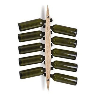Legnoart Enoteca 10-Bottle Ash Wood Wall Rack, Natural - Contemporary ...
