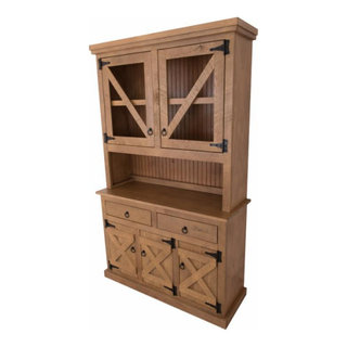 Farmhouse Wide Kitchen Hutch and Buffet - Rustic - China Cabinets And ...