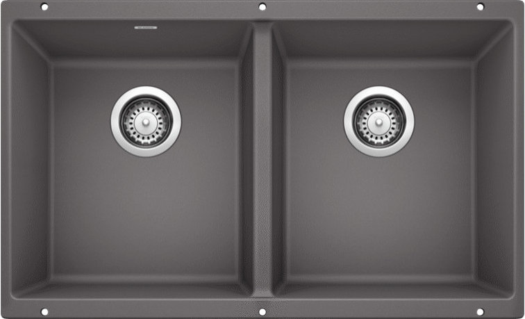 Blanco Precis 29-3/4" Undermount Double Basin SILGRANIT Kitchen Sink ...