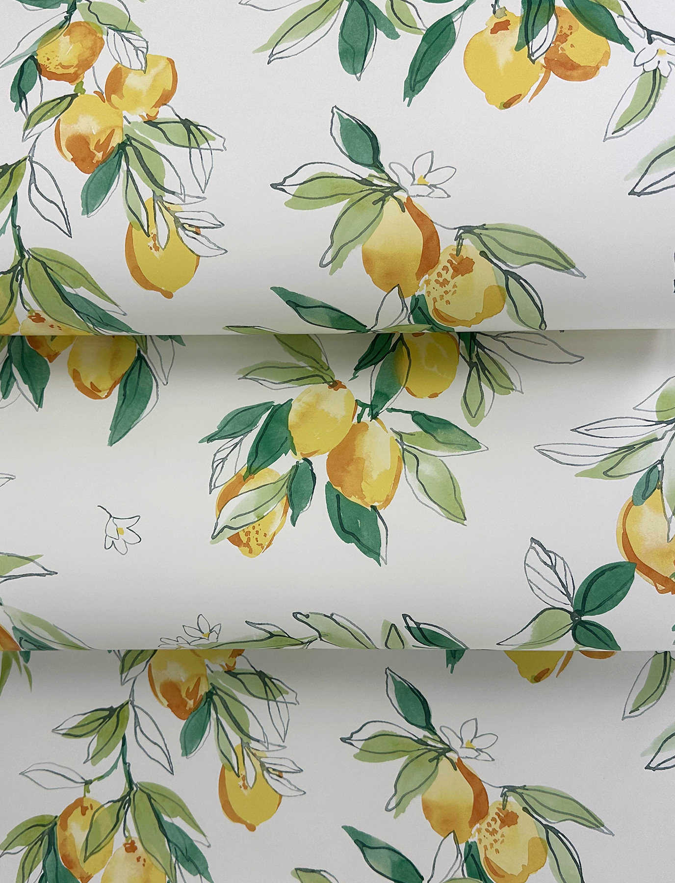 Lemonade Yellow Citrus Wallpaper, Bolt - Farmhouse - Wallpaper - by ...