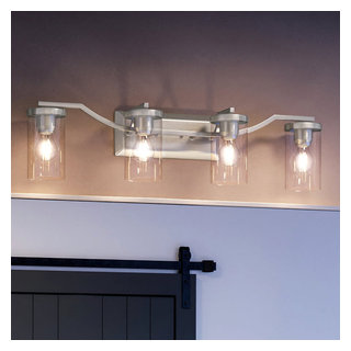 Luxury Contemporary Bath Light, Brushed Nickel - Transitional ...