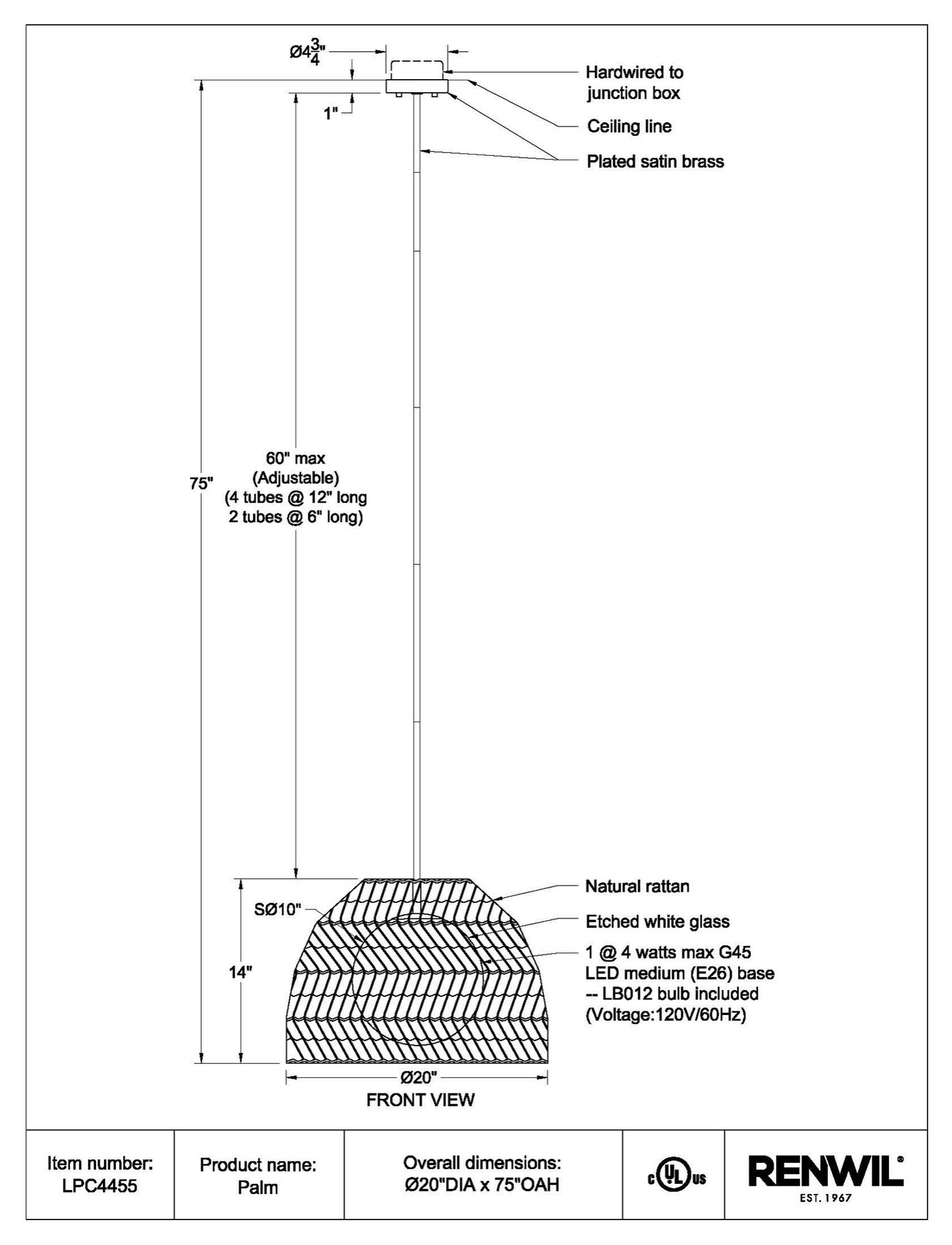 Palm Ceiling Fixture - Tropical - Pendant Lighting - by Renwil | Houzz