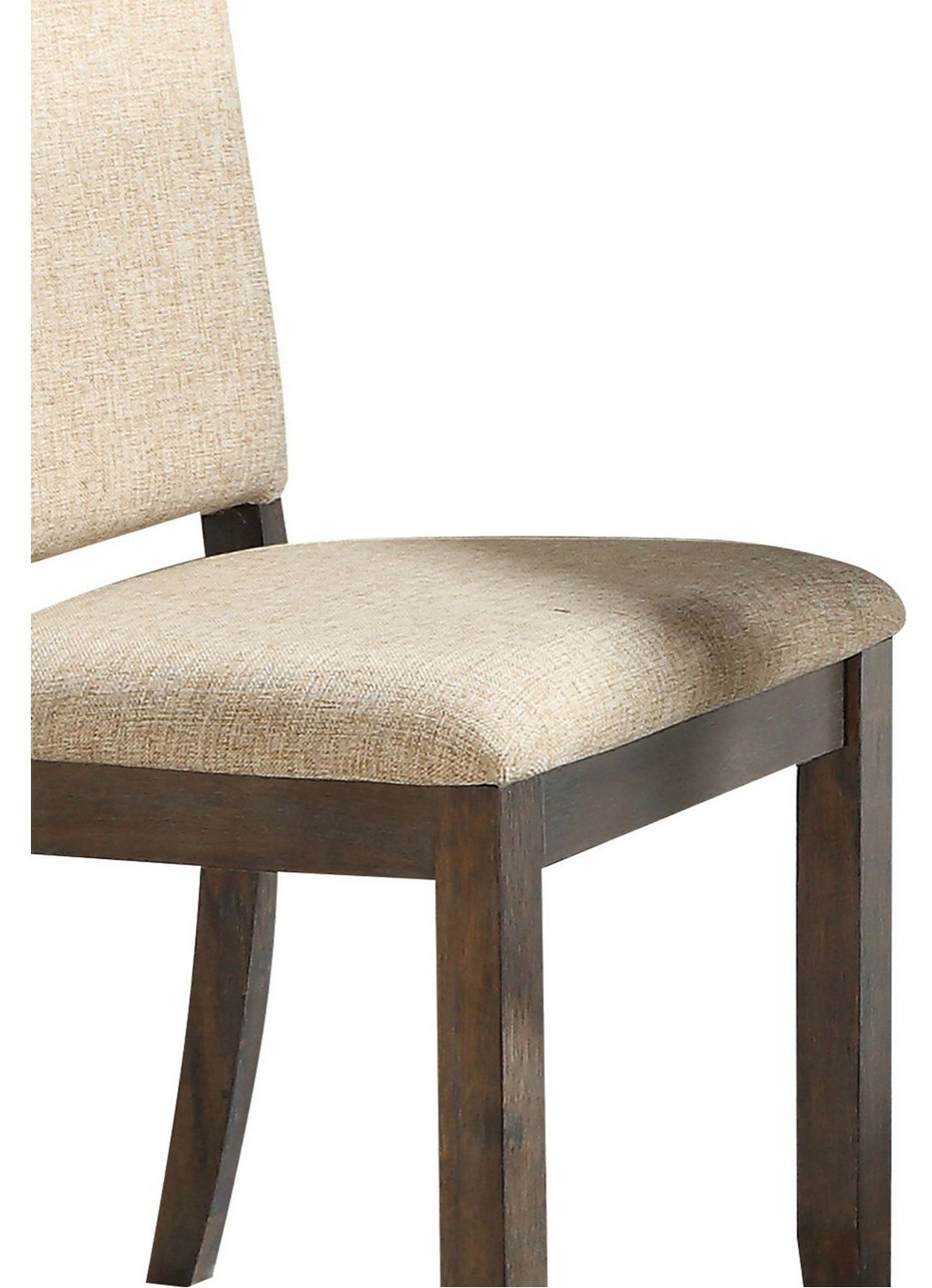 Wood and Fabric Dining Chairs with Camel Shape Backrest, Brown and ...