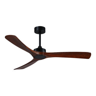 36" Simple Wooden Ceiling Fan with Remote Control and Blades Made of ...