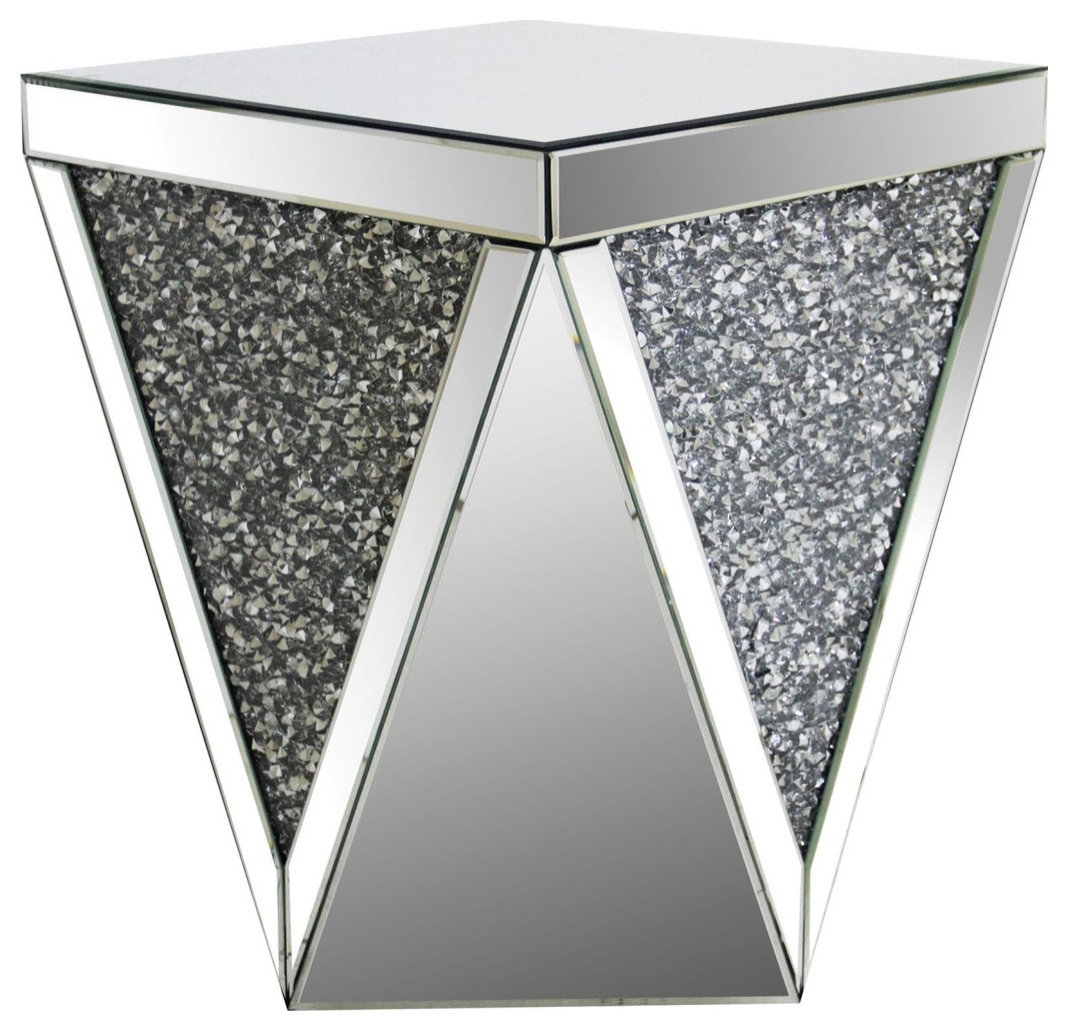 End Table With Square Mirrored Top, Clear - Side Tables And End Tables ...