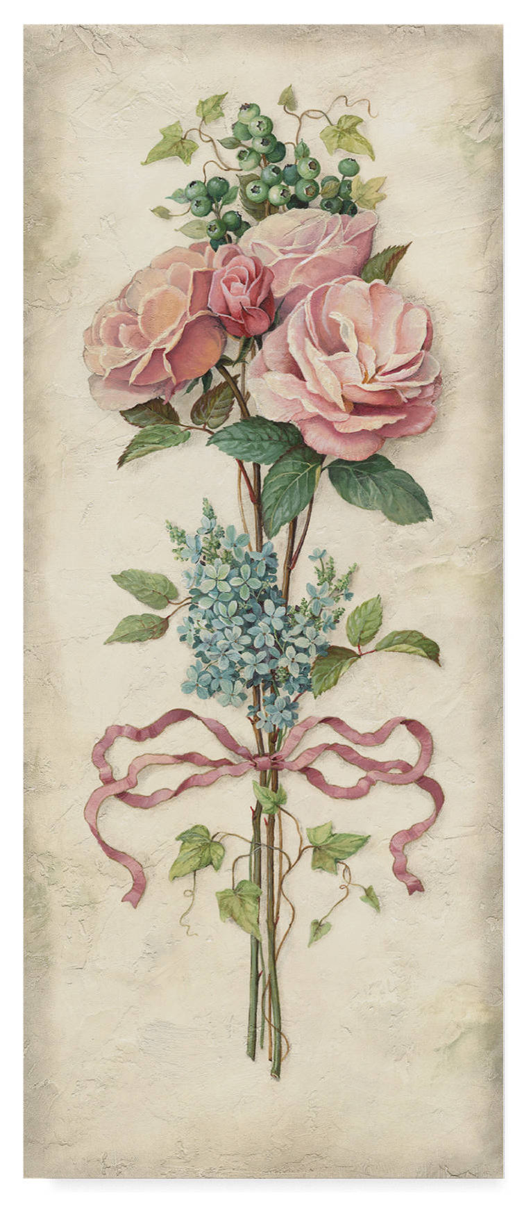 "Rose Bouquet 2" by Lisa Audit, Canvas Art, 14"x32" - Farmhouse ...