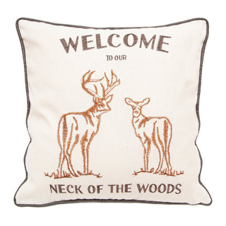 Our Neck of the Woods Rustic Throw Pillow, 18"x18" - Rustic ...