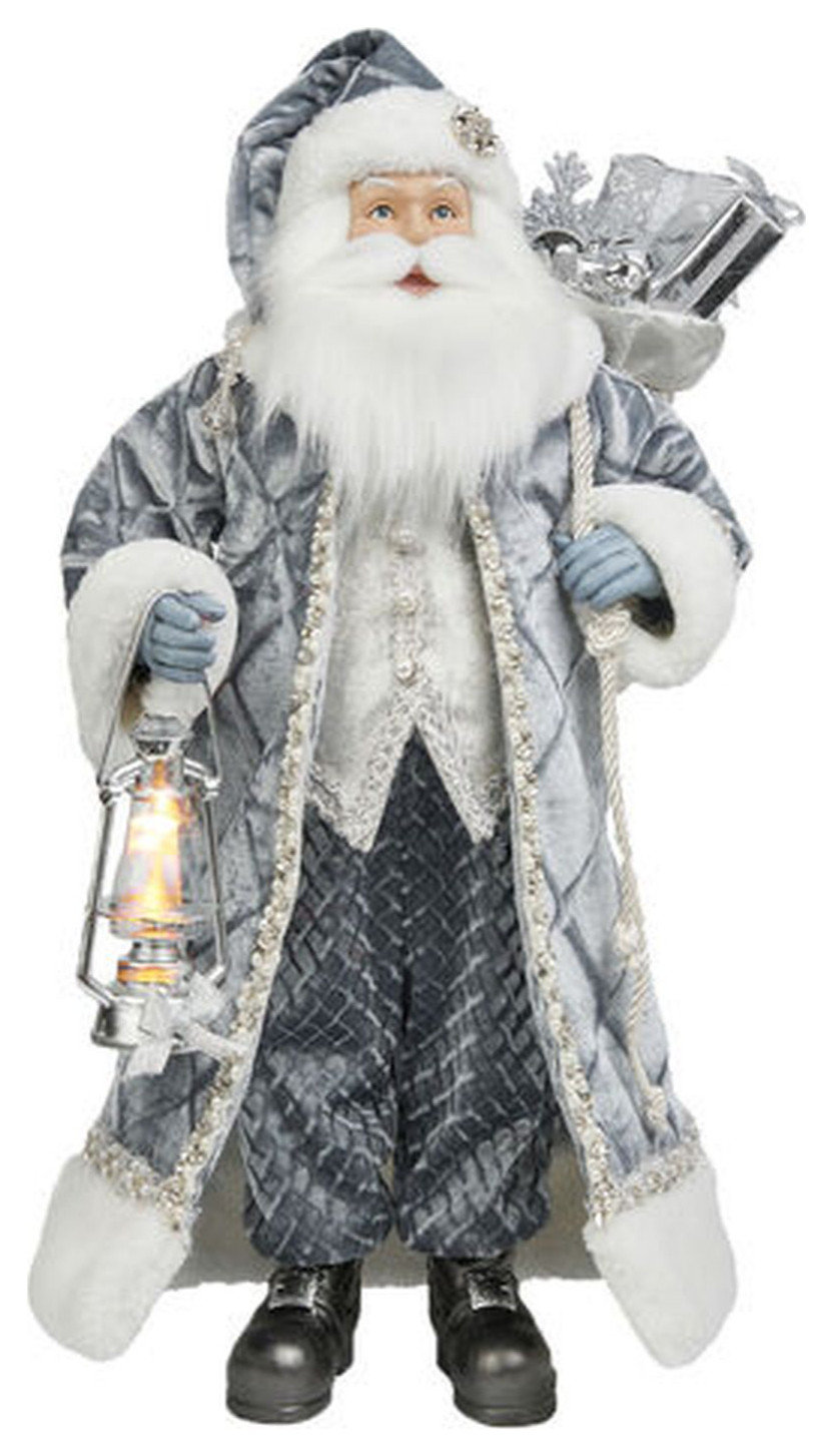 December Diamonds Santa & Friends 21" Fabric Santa With Blue Coat And ...