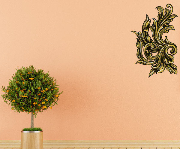 Floral Corner Vinyl Wall Decal FloralCornerUScolor001, 12 in ...