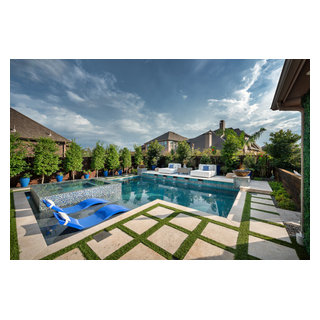 Small Space Modern Contemporary Straight Line Pool - Modern - Pool ...