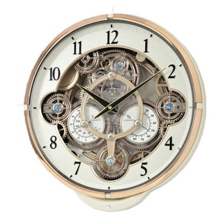 Chronograph White & Gold Magic Motion Wall Clock by Rhythm ...