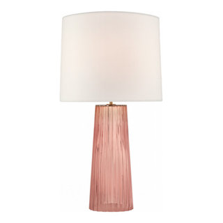 Danube Table Lamp, 1-Light, Rosewater, Linen Shade, 28.75"H ...