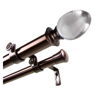 Jaya 1" Double Curtain Rod, 28-48" - Traditional - Curtain Rods - by ...
