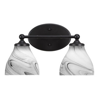 Capri 2-Light Bath Bar, Matte Black/Onyx Swirl - Transitional ...