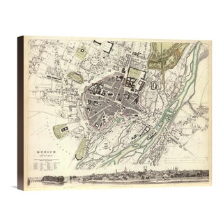 Munich, Germany, 1832, 16"x1.5"x13", 22"x1.5"x18" - Contemporary ...