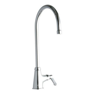 Elkay 8" Gooseneck Spout Single Handle Deck Mount Commercial Faucet ...