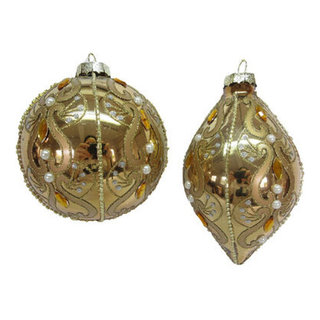 December Diamonds Winter Melody Set Of 2 Assortment Gold Baroque ...