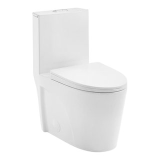 One Piece Elongated Toilet Dual Vortex Flush 1.1/1.6 gpf with 10 Rough ...