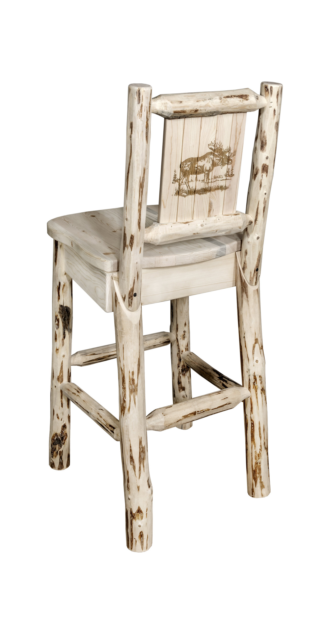 Montana Counter Height Barstool With Laser Engraved Moose, Clear ...