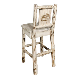 Montana Counter Height Barstool With Laser Engraved Moose, Clear ...
